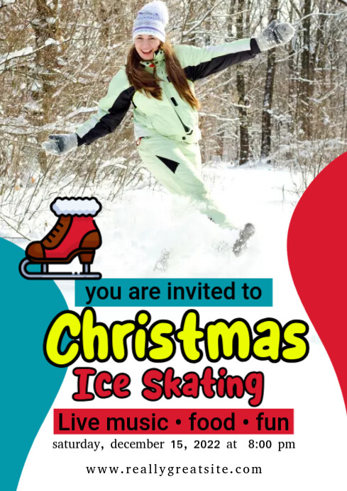 Christmas ice skating Flyer Template | PosterMyWall