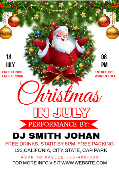 Christmas In July A4 Template | PosterMyWall