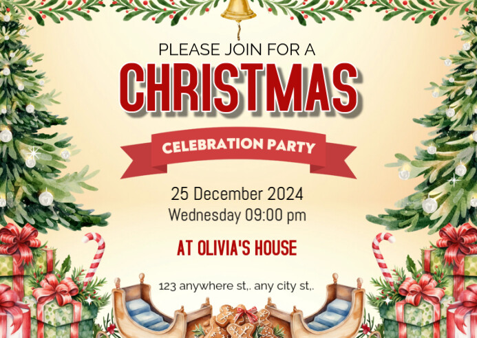 Christmas invitation card Template | PosterMyWall