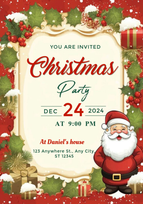Christmas invitation card Template | PosterMyWall