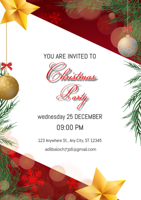 Christmas invitation card Template | PosterMyWall