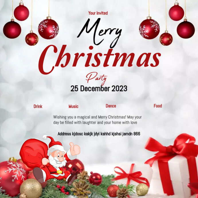 Printable Christmas Invitation Cards Christmas Card Party Invitation