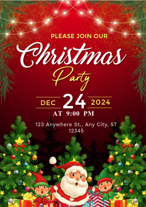 Christmas invitation card Template | PosterMyWall
