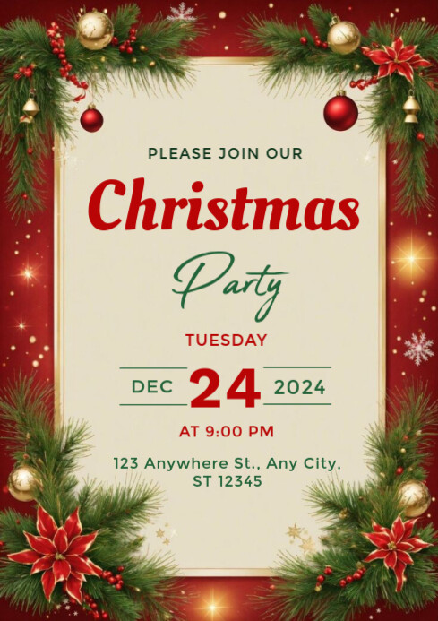 Christmas invitation card Template | PosterMyWall