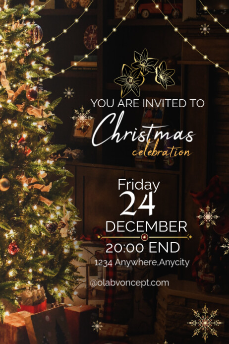 Christmas invitation card Template | PosterMyWall