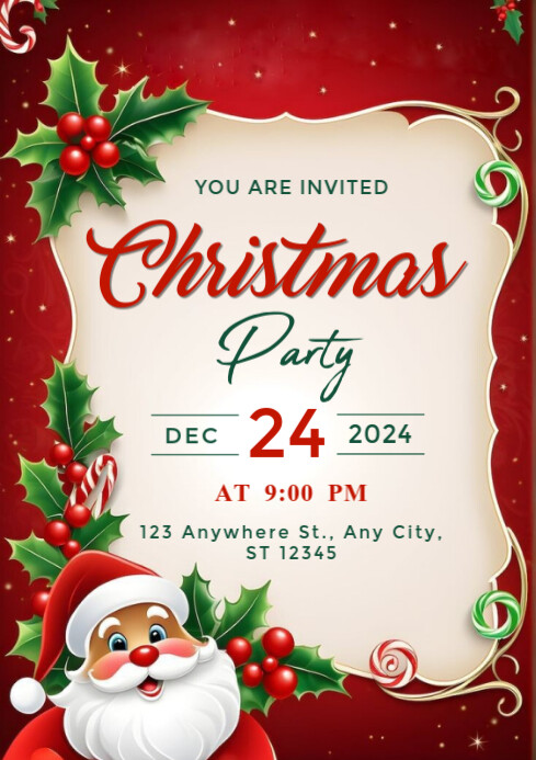 Copy of Christmas invitation card | PosterMyWall