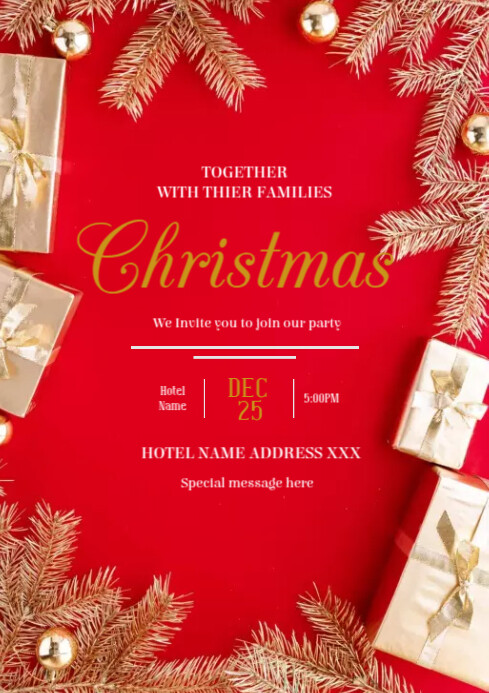 Christmas Invitation Card Template | PosterMyWall