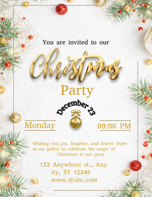 Christmas invitation cards Template | PosterMyWall
