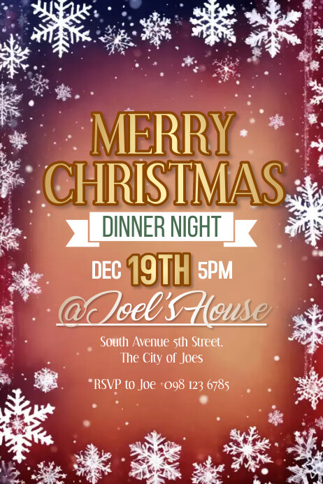 Christmas Invitation Design Template | PosterMyWall