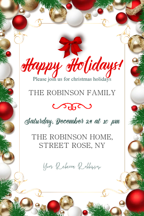 Christmas Invitation Template | PosterMyWall
