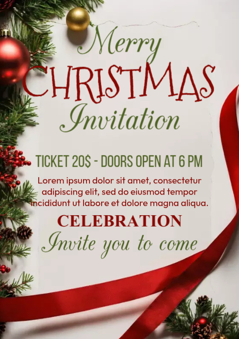 Christmas Invitation Template | PosterMyWall