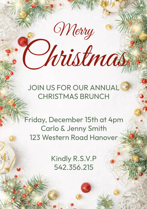 Christmas Invitation Template | PosterMyWall