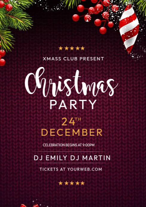 Copy of Christmas Invitation Floral Design | PosterMyWall