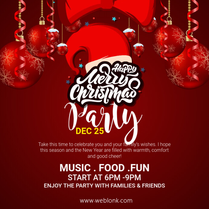 Christmas Invitation Post Ad Template | PosterMyWall