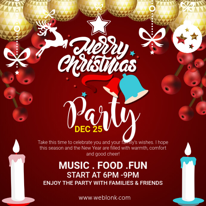 Christmas Invitation Post Ad Template | PosterMyWall