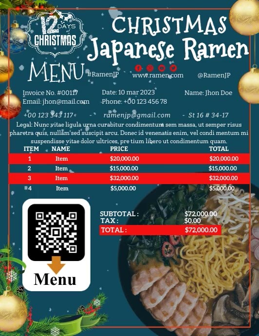 Plantilla de Christmas Japanese Ramen Ads (1) | PosterMyWall