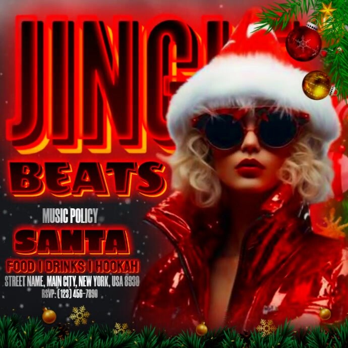 Christmas Jingle Beats Template | PosterMyWall