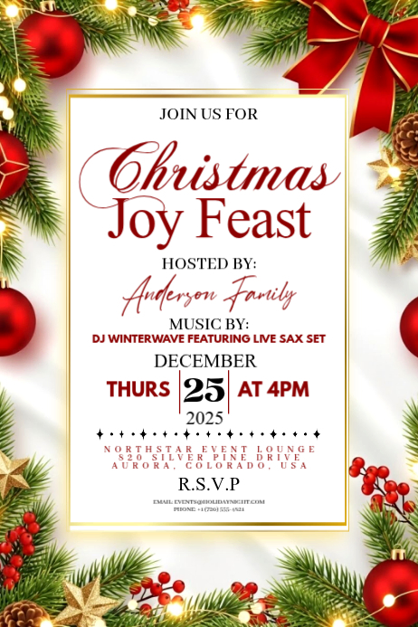 Copy of Christmas Joy Feast Invitation Poster | PosterMyWall
