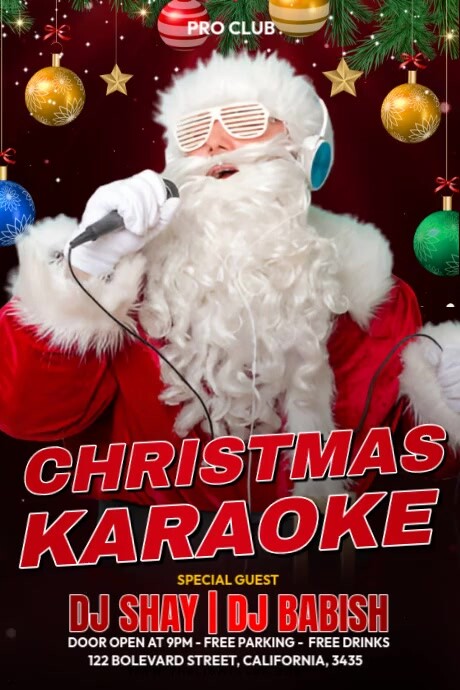 Christmas Karaoke Template | PosterMyWall