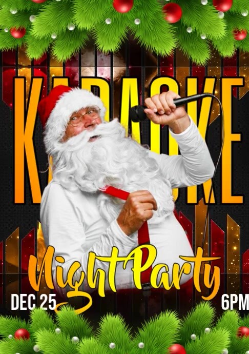 christmas karaoke night party Template | PosterMyWall