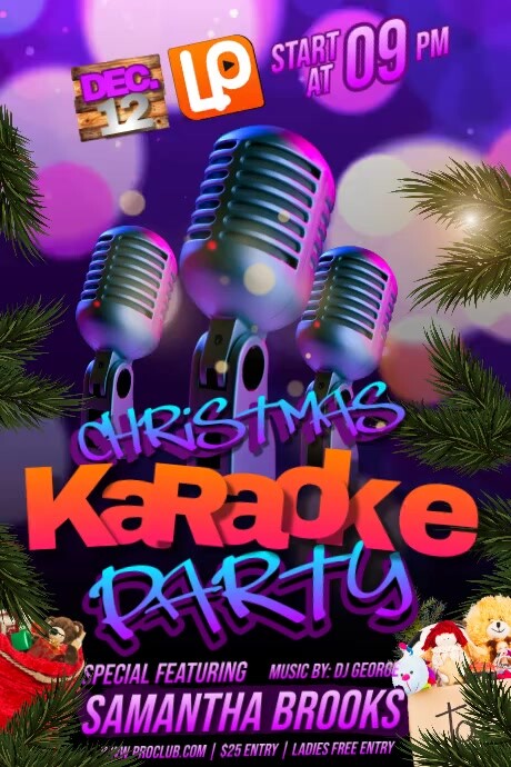Christmas Karaoke Party Template | PosterMyWall