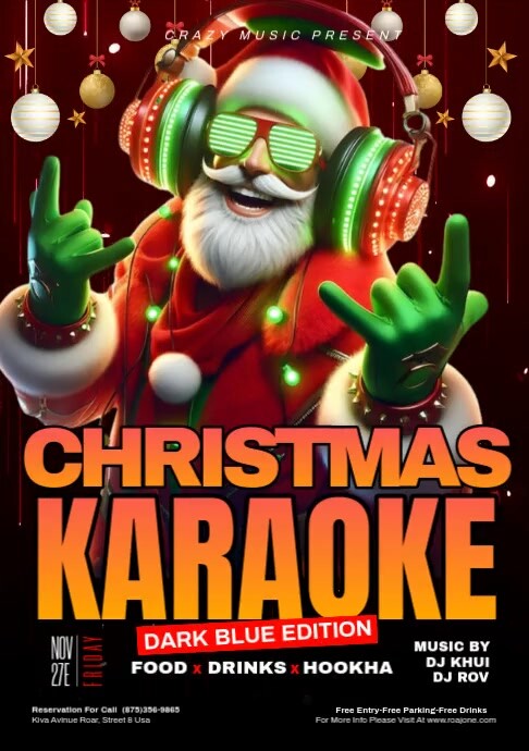 Christmas Karaoke Party Template | PosterMyWall