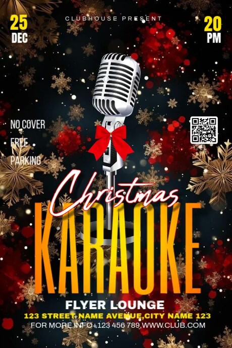 Christmas Karaoke Party Template | PosterMyWall