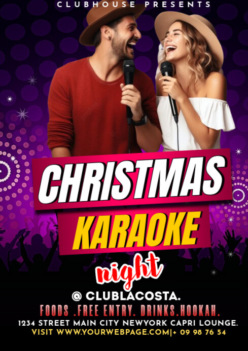 Christmas karaoke posters Template | PosterMyWall