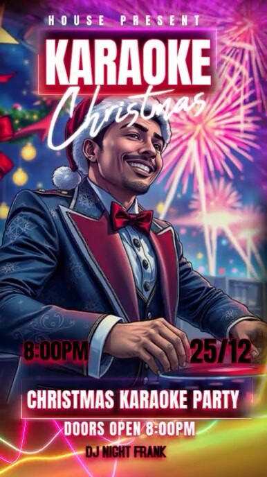 Christmas karaoke posters Template | PosterMyWall