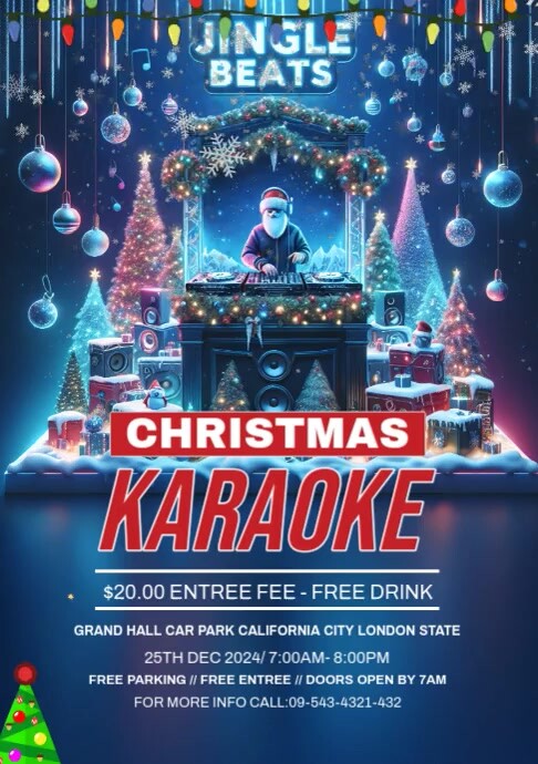 Christmas Karaoke Video Template | PosterMyWall