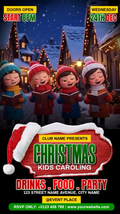 Christmas Kids Caroling Template | PosterMyWall