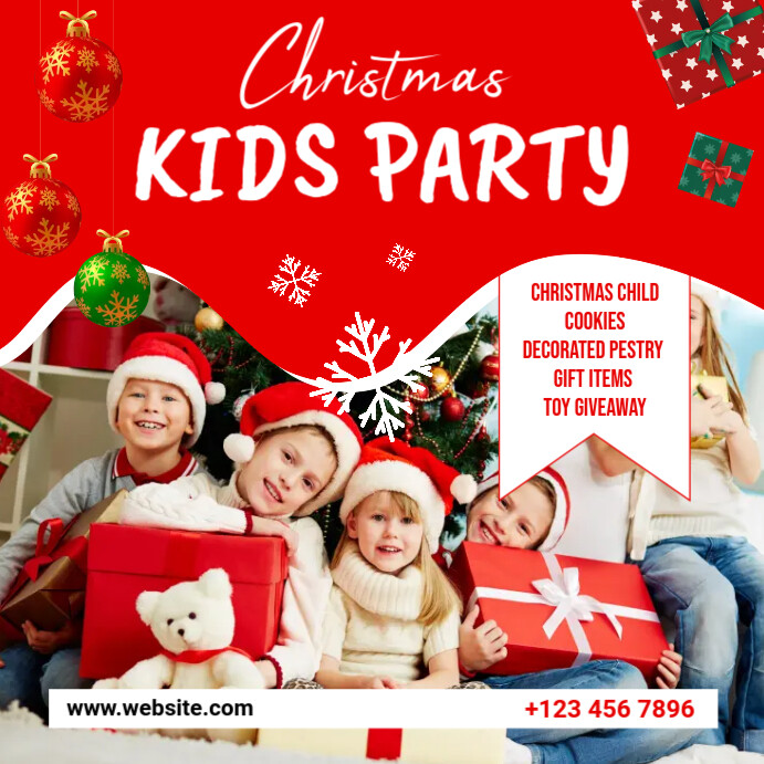 Christmas Kids Party Banner Template | PosterMyWall
