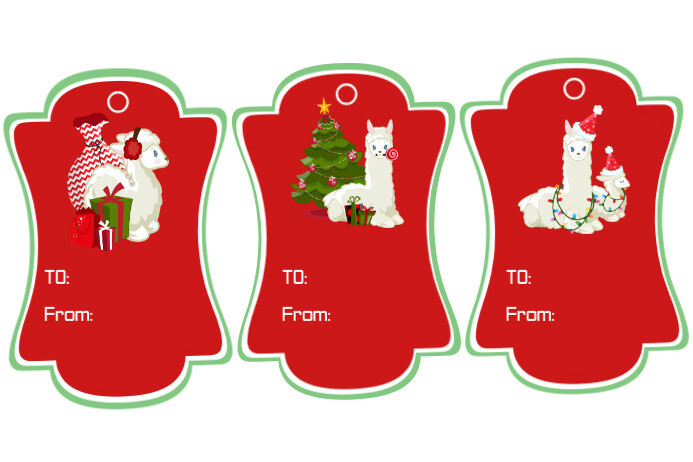 Christmas Lama Gift Tags Template | PosterMyWall