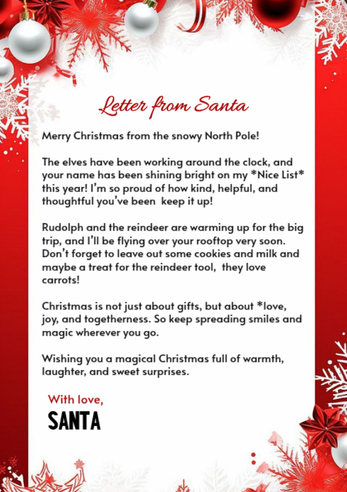 Christmas letter Template | PosterMyWall