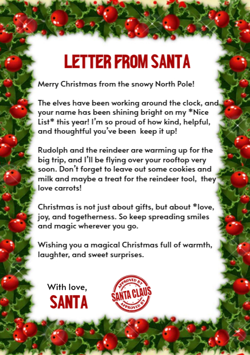 Christmas letter Template | PosterMyWall