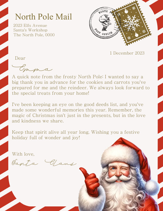 Christmas letter from Santa Design Template | PosterMyWall