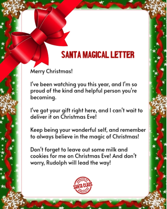 Christmas letter from santa Template | PosterMyWall