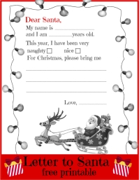Christmas letter to santa flyer Template | PosterMyWall