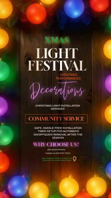 Christmas light Template | PosterMyWall