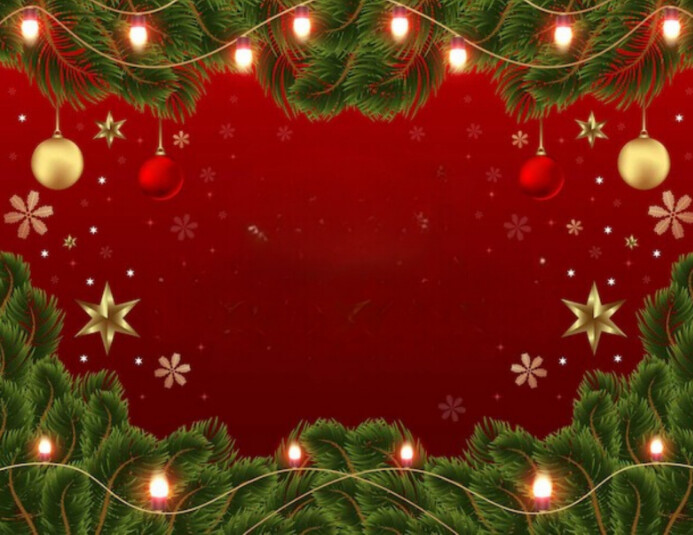 Christmas lights and wreath card template | PosterMyWall