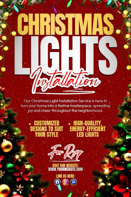Plantilla de Christmas Lights Installation | PosterMyWall
