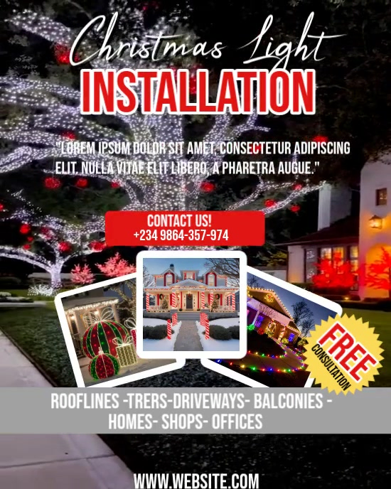 Christmas lights installation vedio flyer Template | PosterMyWall