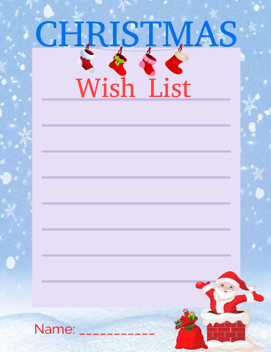 Christmas List Template | PosterMyWall