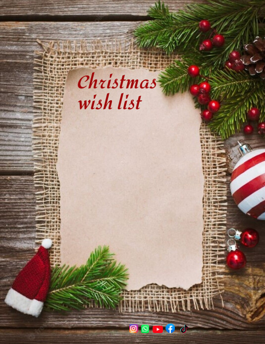 Christmas list Template | PosterMyWall