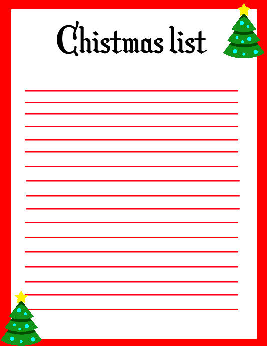 Christmas list Template | PosterMyWall