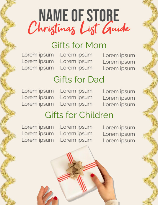 Christmas List Template | PosterMyWall