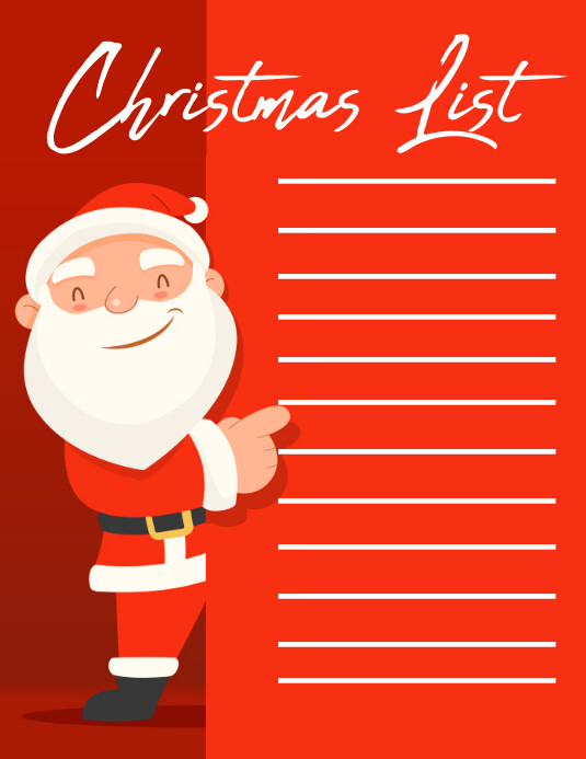 Christmas List Template | PosterMyWall