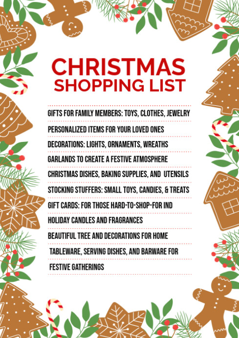 CHRISTMAS LIST Template | PosterMyWall