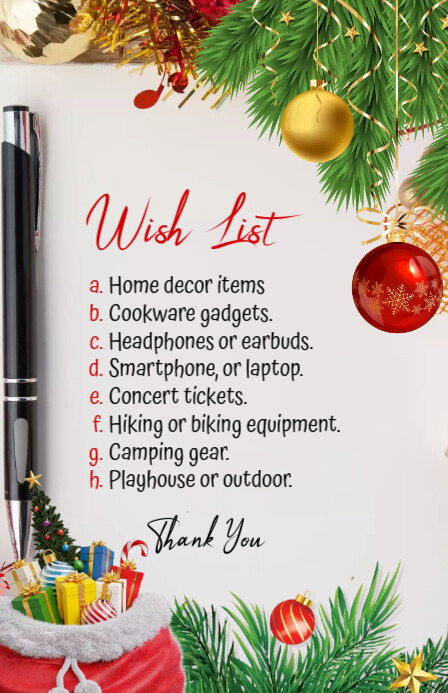 Christmas List Template | PosterMyWall