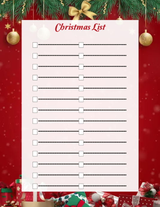 Christmas List Template | PosterMyWall